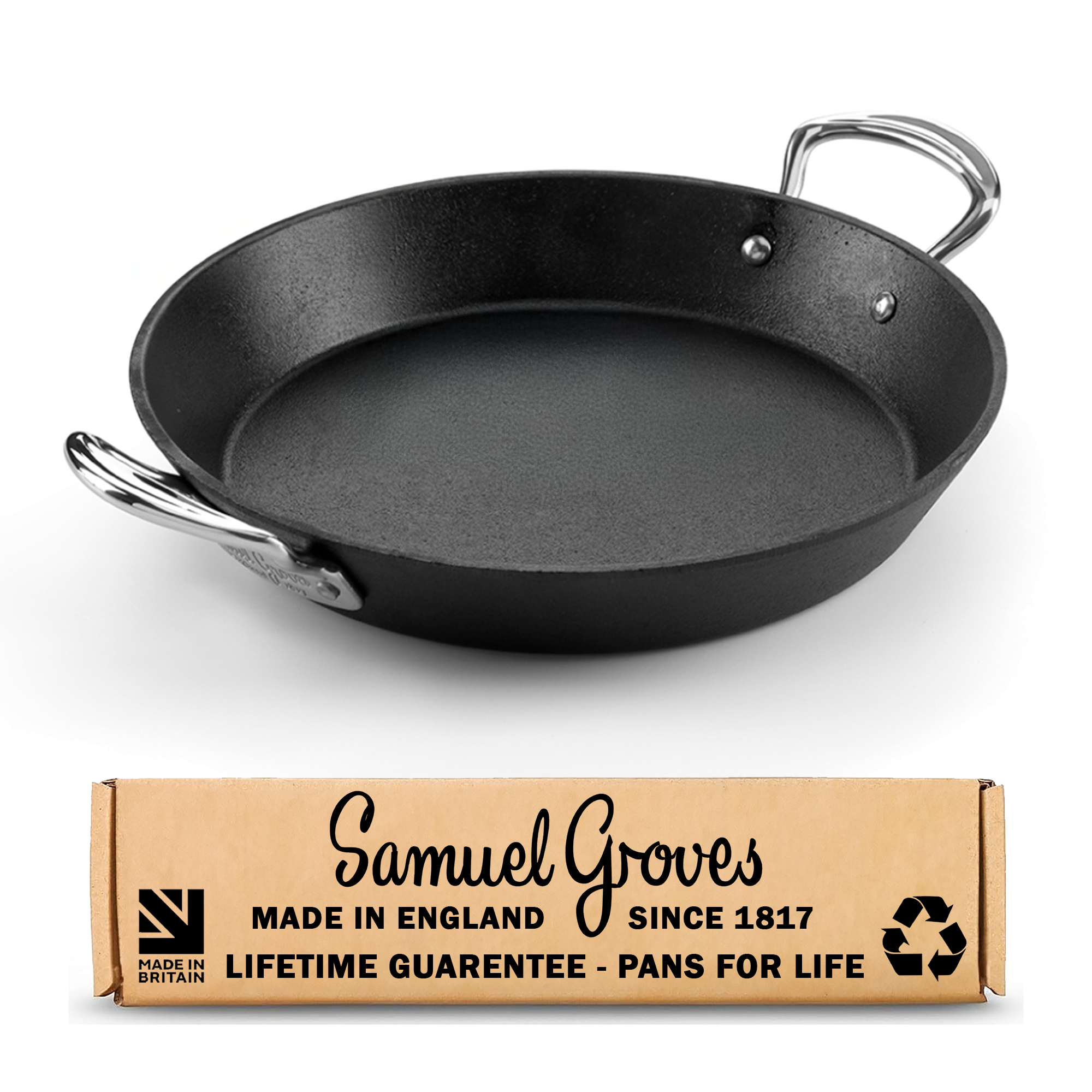 Britannia 24cm Cast Iron Paella Pan | British Made | Induction Safe ...