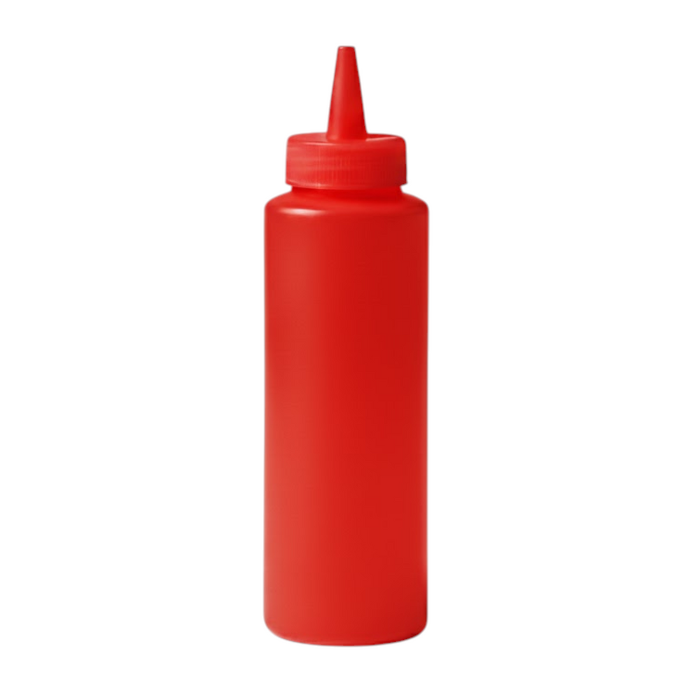 12-Pack 250ml Red Squeeze Bottles | BPA-Free Condiment Dispensers ...
