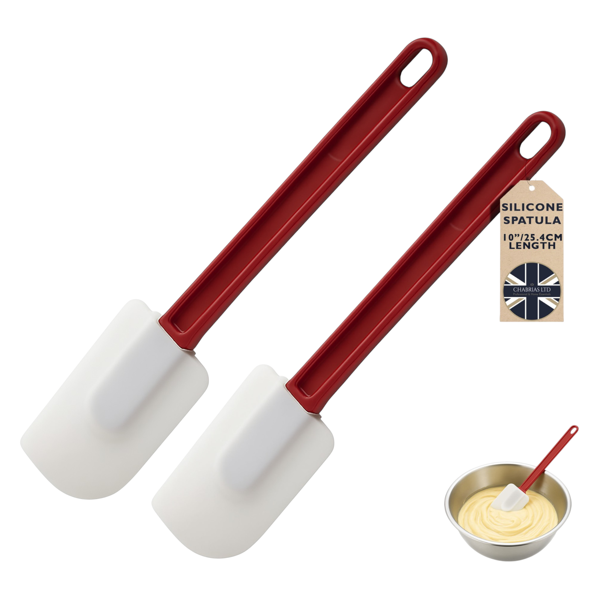 10" Professional Silicone Spatulas - 2 Pack - High-Heat 260°C, Extra ...